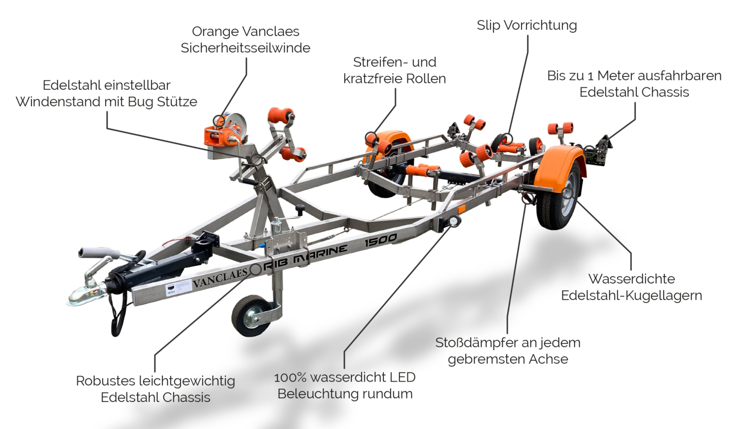 Vanclaes Standardbootstrailer RIB MARINE